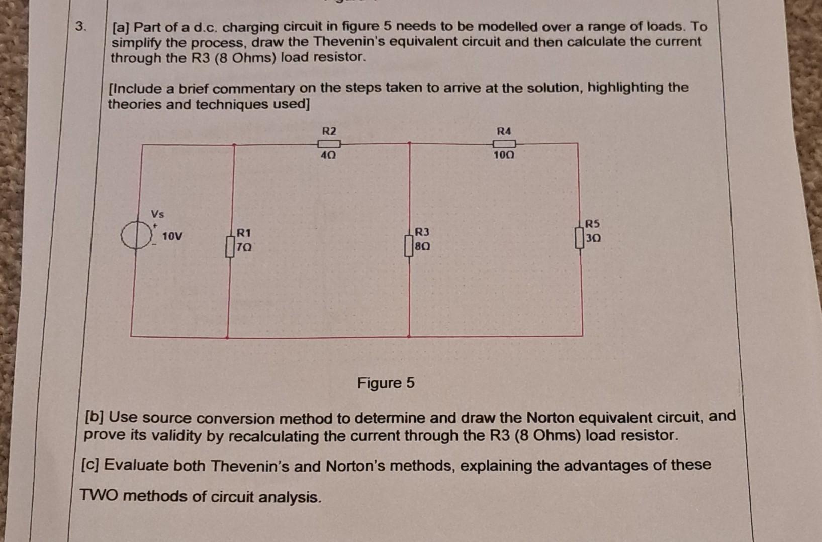 Solved 3. [a] Part of a d.c. charging circuit in figure 5 | Chegg.com