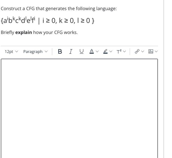 Solved Construct a CFG that generates the following | Chegg.com