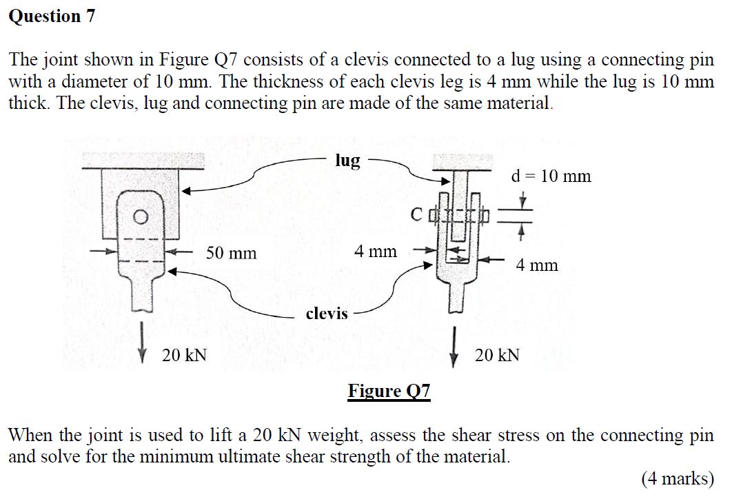 Solved Question 7The joint shown in Figure Q7 ﻿consists of a | Chegg.com