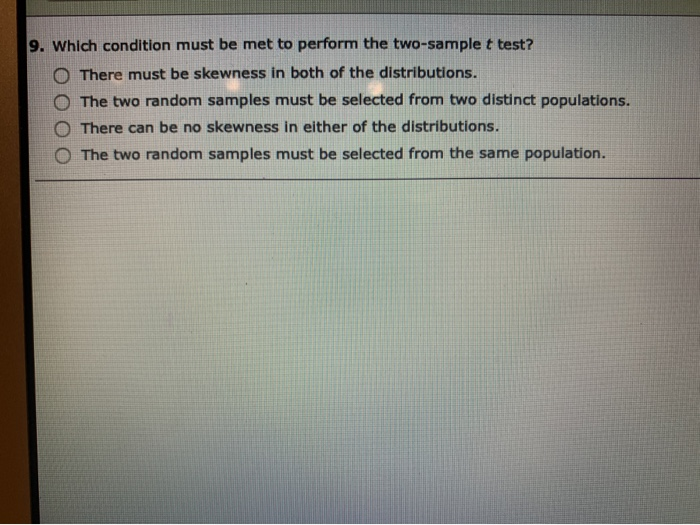 Solved 9. Which condition must be met to perform the | Chegg.com