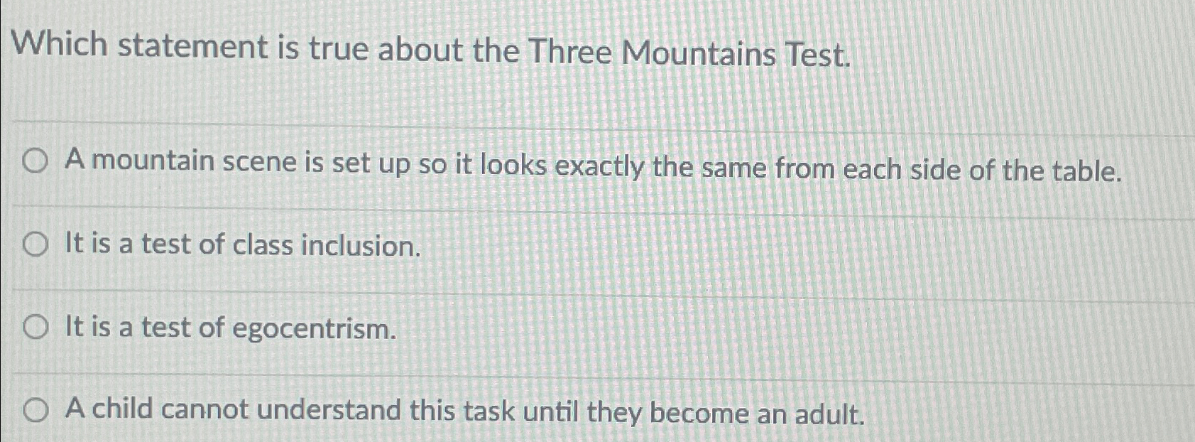 Solved Which statement is true about the Three Mountains | Chegg.com