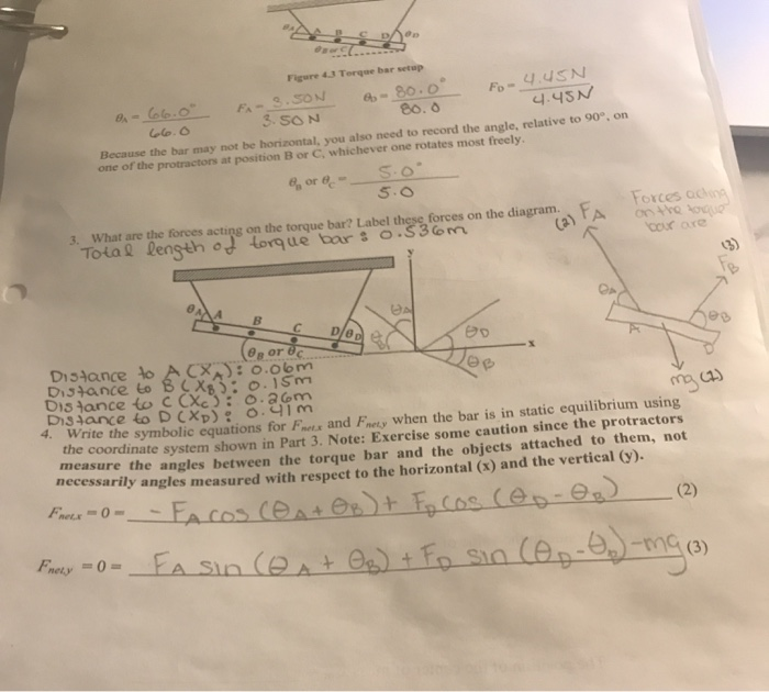 Solved show how to use the static equilibrium equations, | Chegg.com