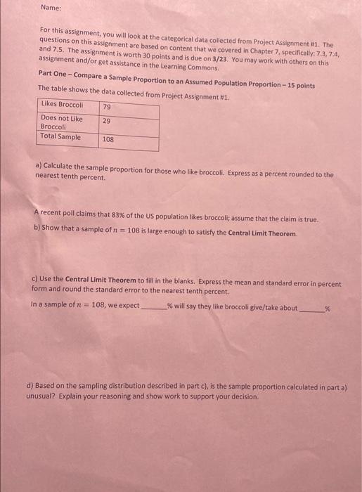 Solved Part Two - Use a 1-Proportion Z-Interval to Test a | Chegg.com