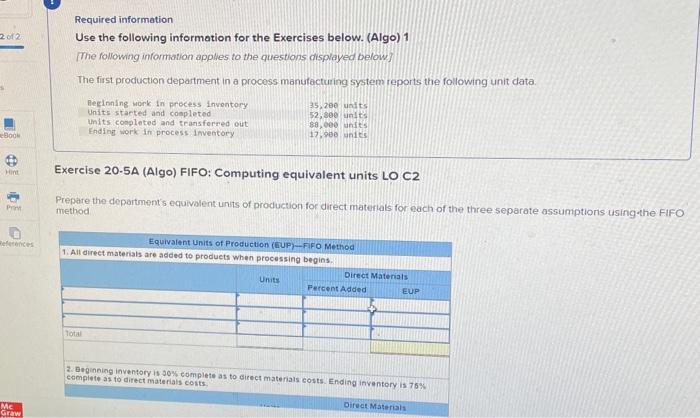 Solved Required information Use the following information | Chegg.com