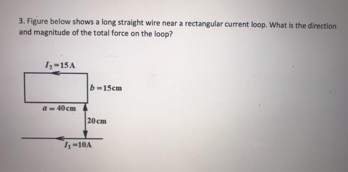 Solved 3. Figure below shows a long straight wire near a | Chegg.com
