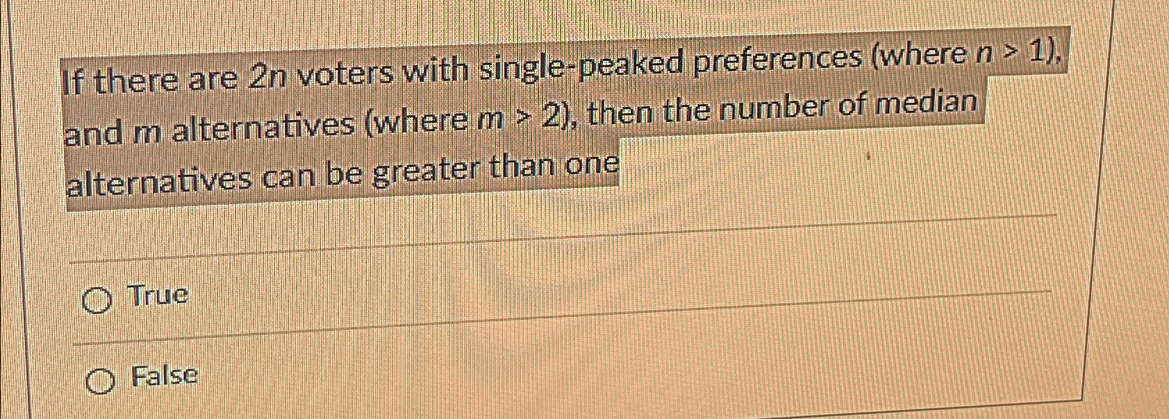 Solved If there are 2n ﻿voters with single-peaked | Chegg.com
