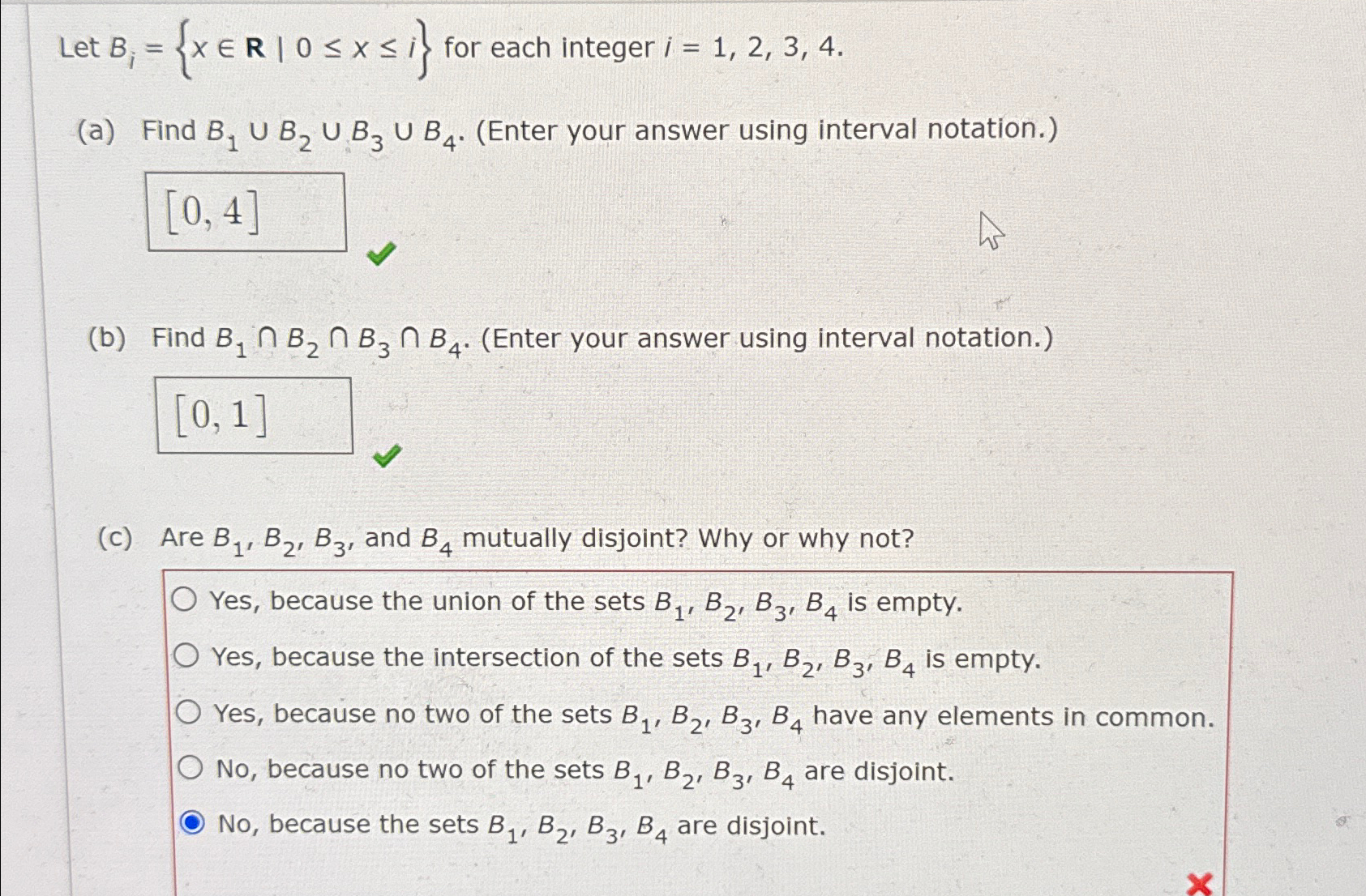 Solved Let Bi={xinR|0≤x≤i} ﻿for each integer i=1,2,3,4.(a) | Chegg.com
