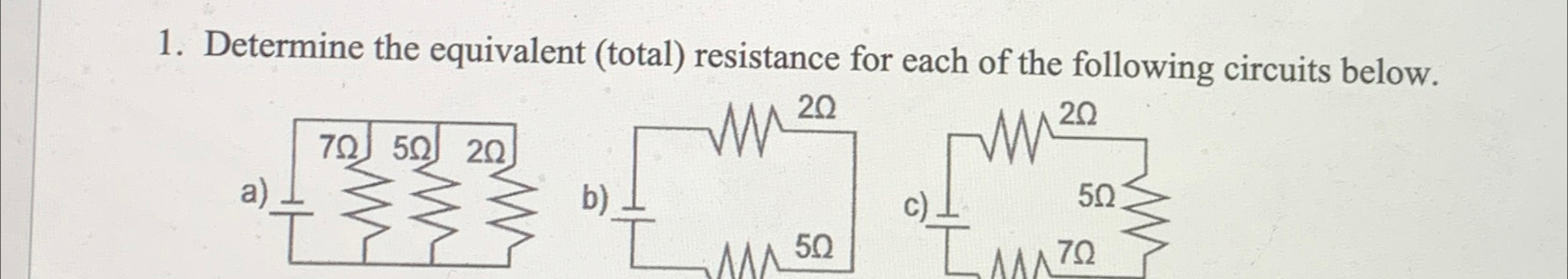 Solved Determine the equivalent (total) ﻿resistance for each | Chegg.com