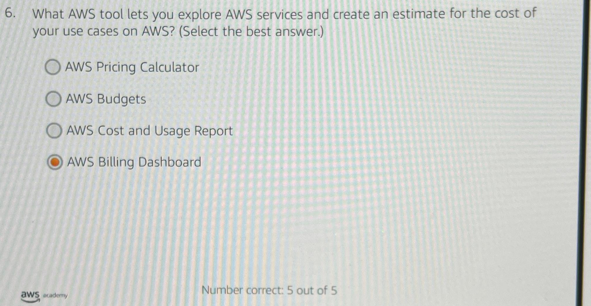 Solved What AWS tool lets you explore AWS services and | Chegg.com