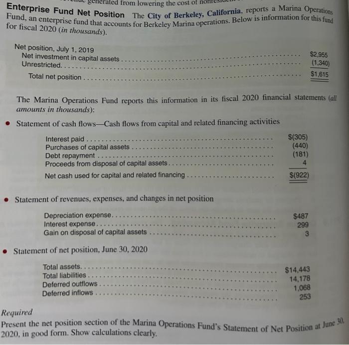 Solved Net position, June 30,2020 is Show your work: | Chegg.com