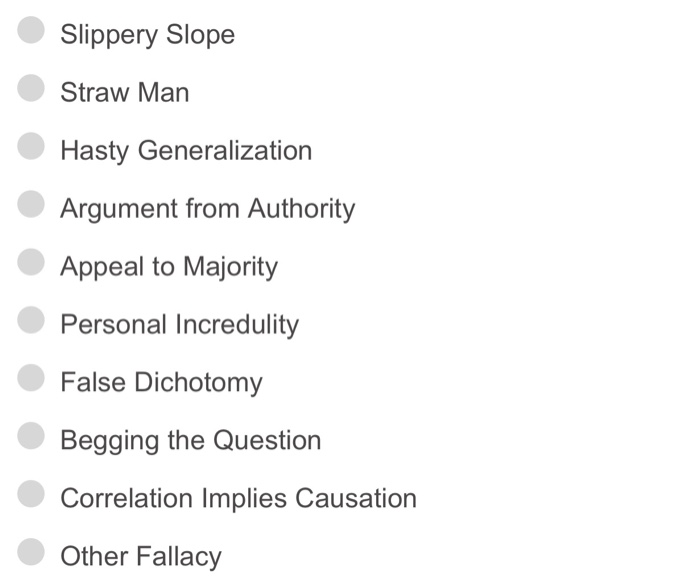 Solved Identify the fallacy in each of the following | Chegg.com