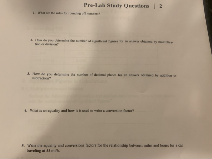 Pre-Lab Study Questions | 2 1. What are the rules for | Chegg.com