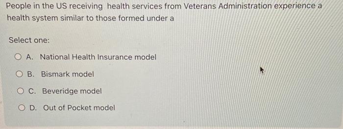 People in the US receiving health services from | Chegg.com