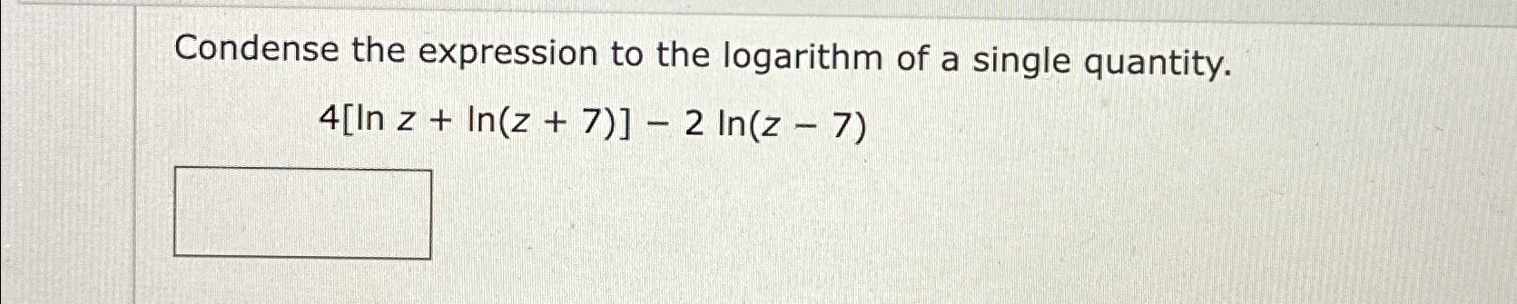 Solved Condense The Expression To The Logarithm Of A Single 3664
