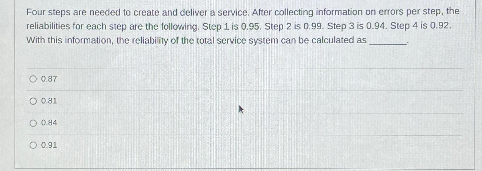 Solved Four steps are needed to create and deliver a | Chegg.com