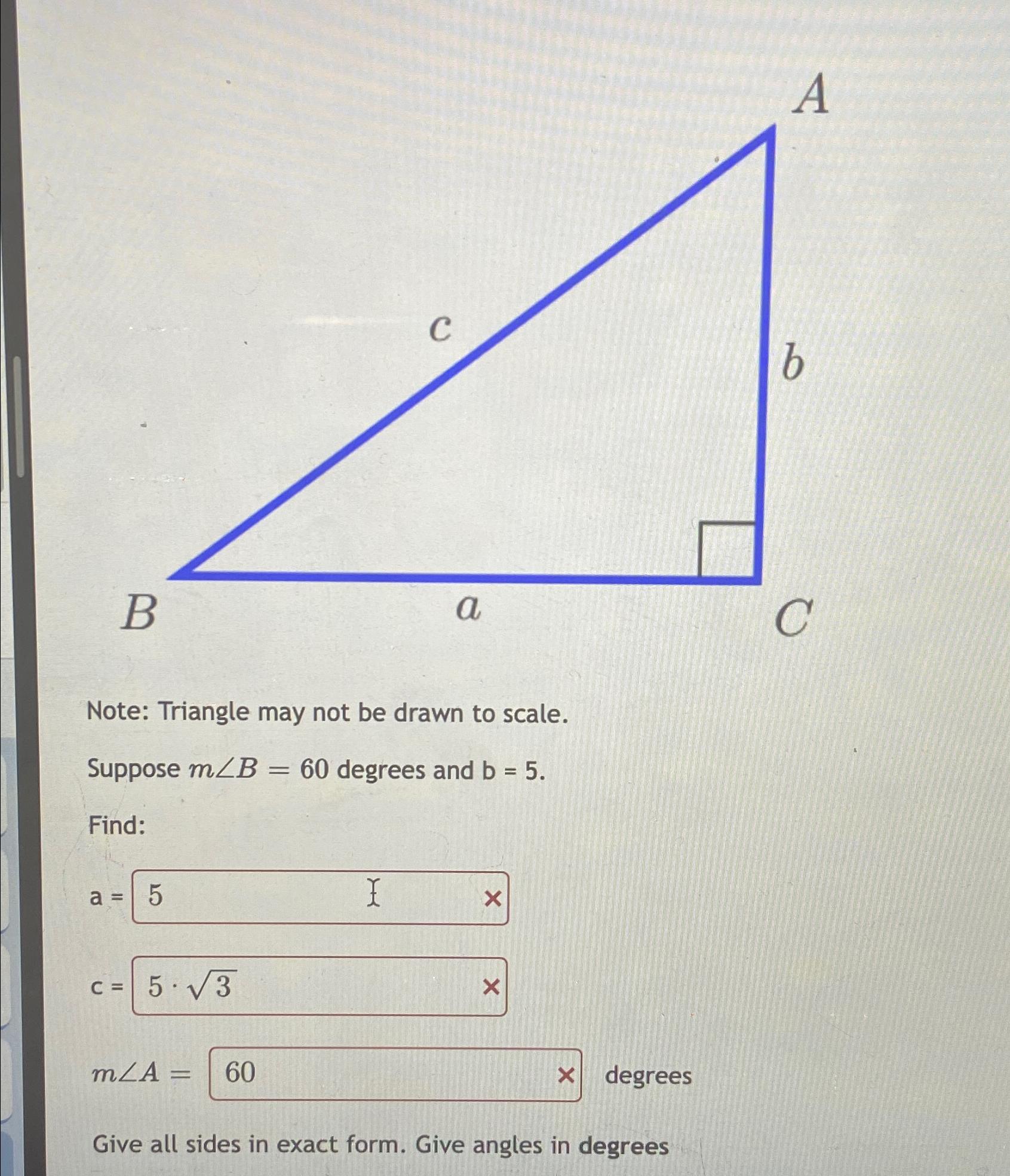Solved Note: Triangle may not be drawn to scale.Suppose | Chegg.com