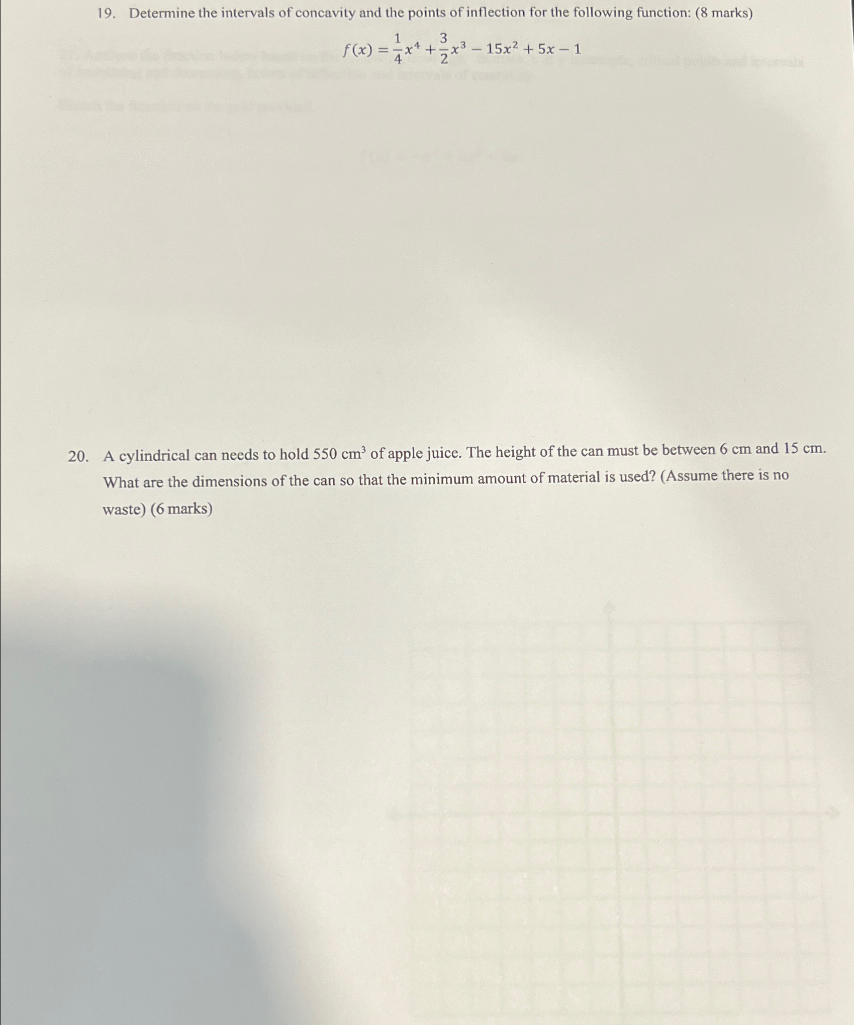 Solved Determine the intervals of concavity and the points | Chegg.com