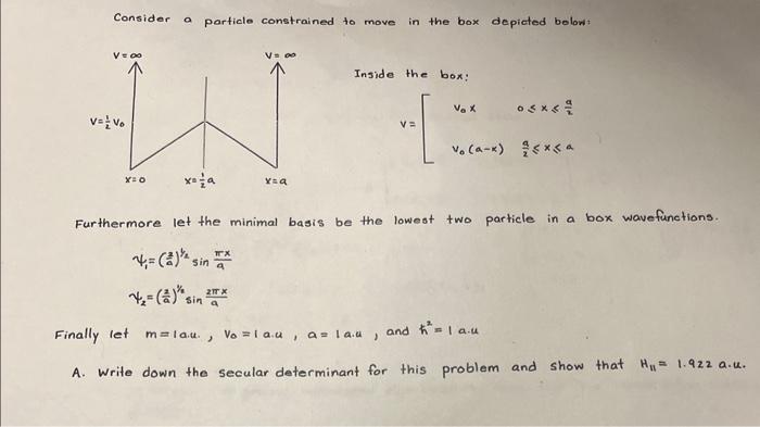 Solved Consider a particle constrained to move in the box | Chegg.com
