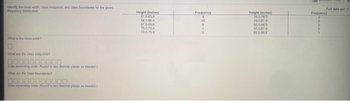 Solved Identity the class with class midpoints, and class | Chegg.com