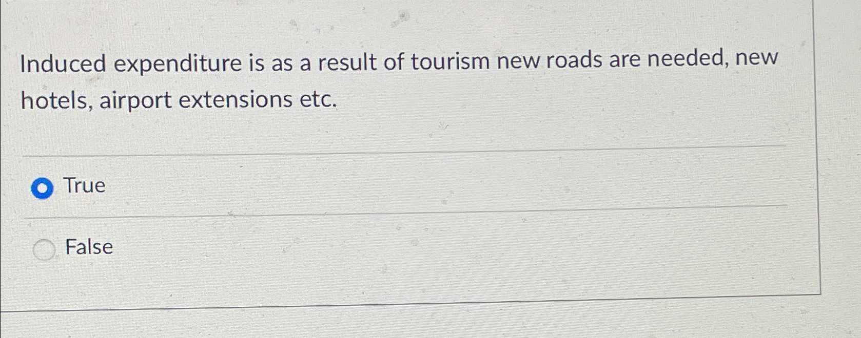 Solved Induced expenditure is as a result of tourism new | Chegg.com