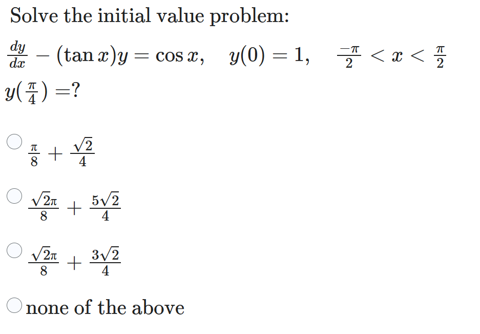 Solved Solve the initial value | Chegg.com