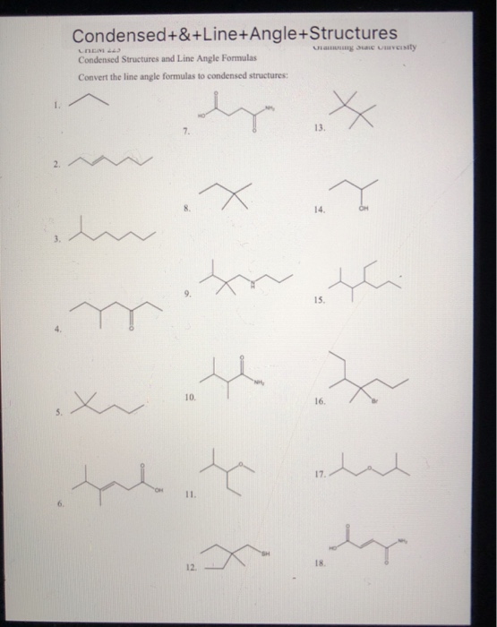 Solved Condensed+&+Line+Angle+Structures Uiaung aaic | Chegg.com