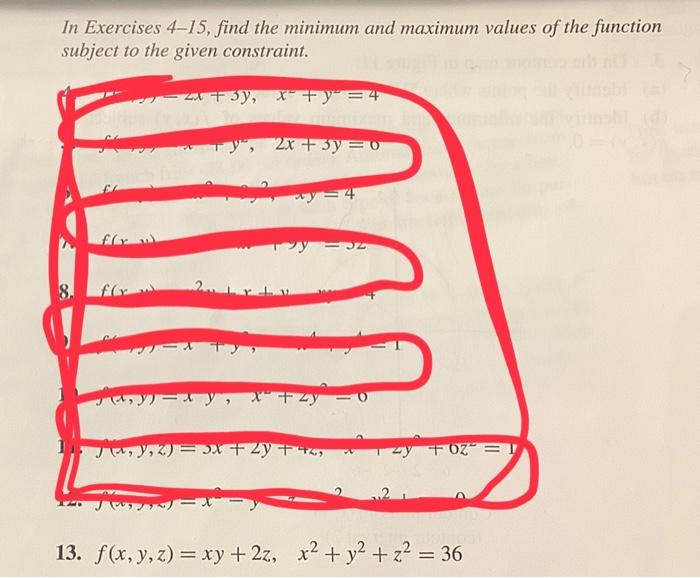 Solved In Exercises 4-15, find the minimum and maximum | Chegg.com