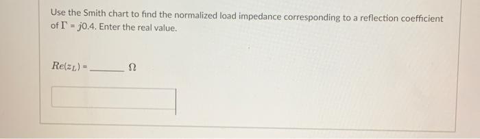 Solved Use the Smith chart to find the normalized load | Chegg.com