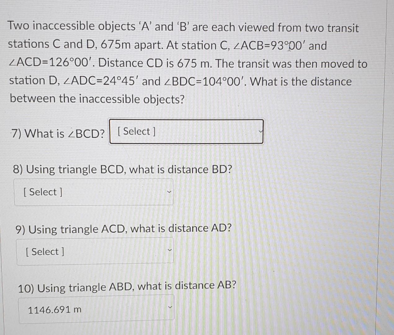 Solved Two inaccessible objects 'A' and 'B' are each viewed | Chegg.com
