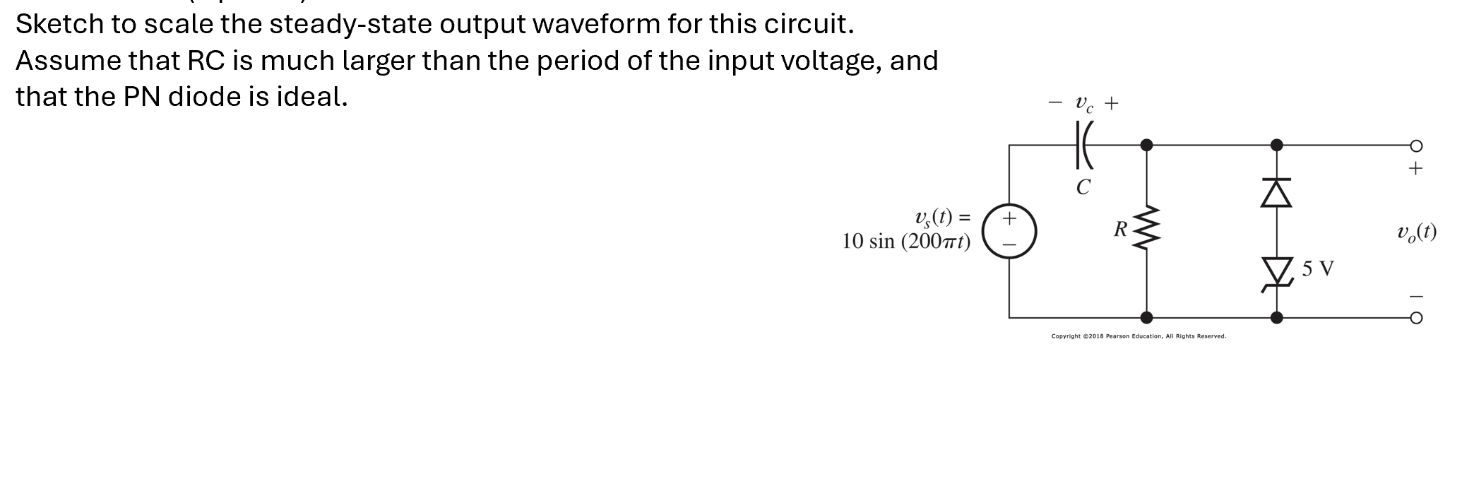 Solved Sketch to scale the steady-state output waveform for | Chegg.com