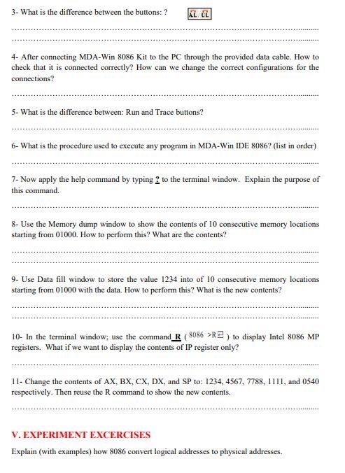 Solved 3. WinIDE 8086 Software Using MDA-WinIDE8086 software | Chegg.com