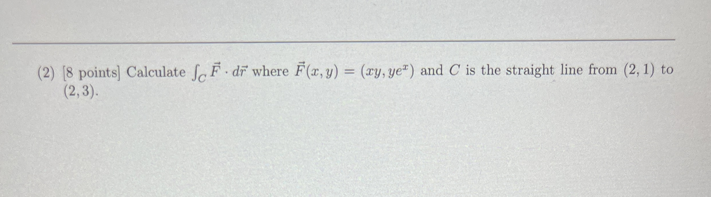 Solved (1) ﻿Let vec(F)(x,y)=(2xy+1x,x2+1)(a) [4 ﻿points] | Chegg.com