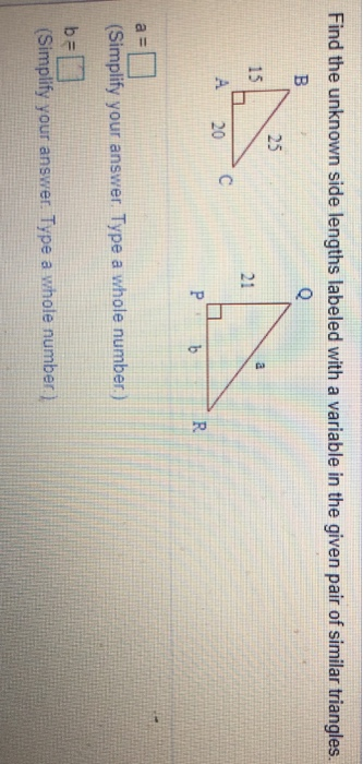 Solved Find the unknown side lengths labeled with a variable | Chegg.com