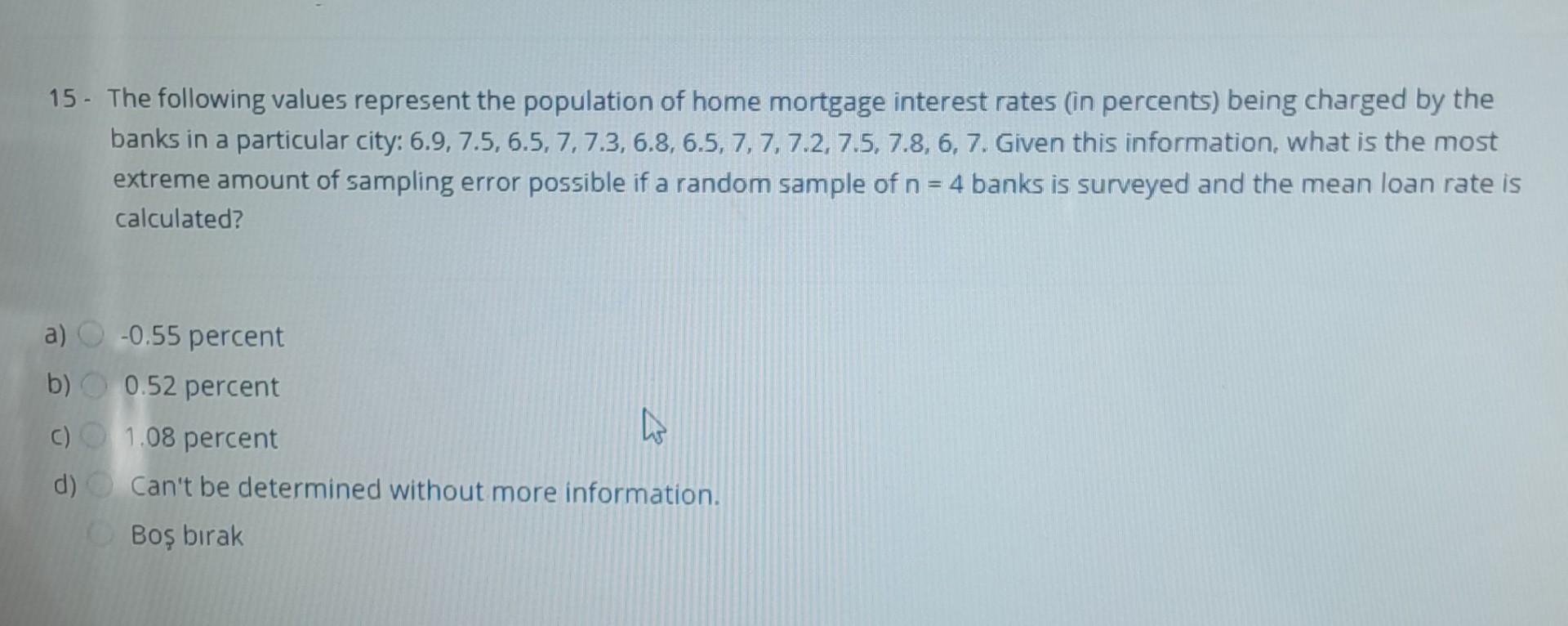 Solved 15. The following values represent the population of | Chegg.com