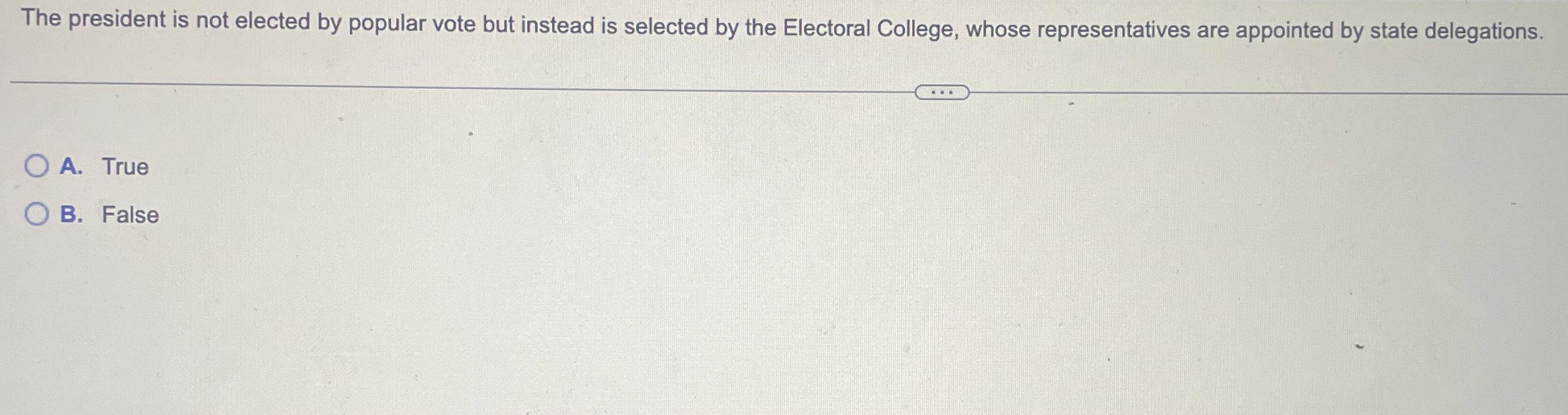 Solved The president is not elected by popular vote but | Chegg.com
