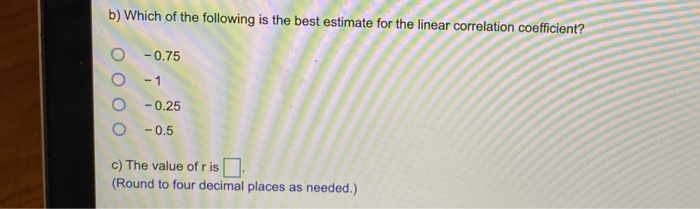 Solved Use the set of data below to complete parts (a) and | Chegg.com