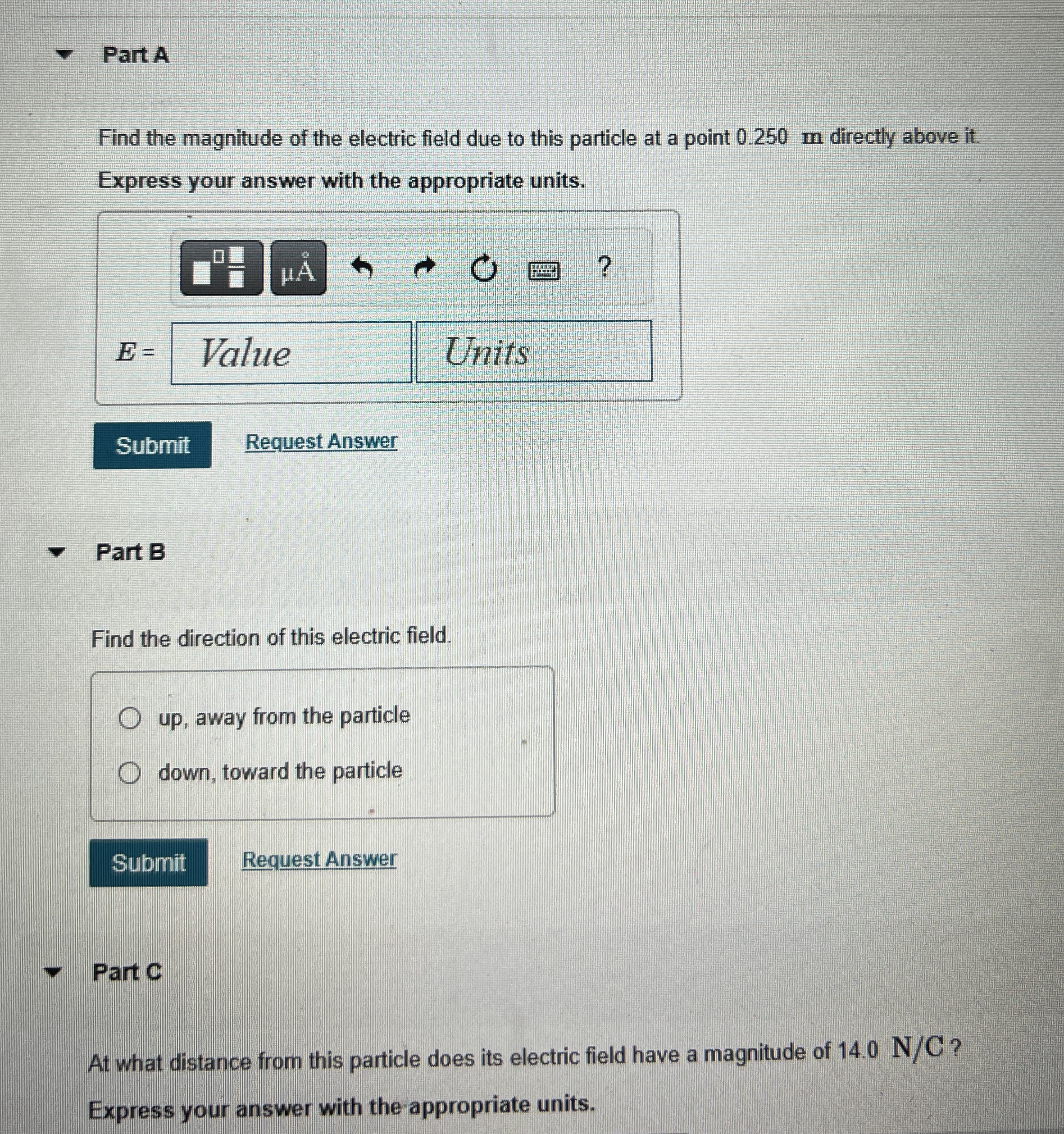 Solved A particle has a charge of -4.40 ﻿nC .Part AFind the | Chegg.com