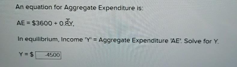 Solved An equation for Aggregate Expenditure | Chegg.com
