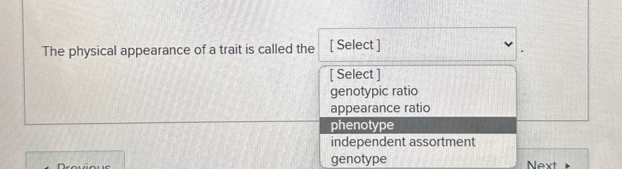 Solved The physical appearance of a trait is called the | Chegg.com
