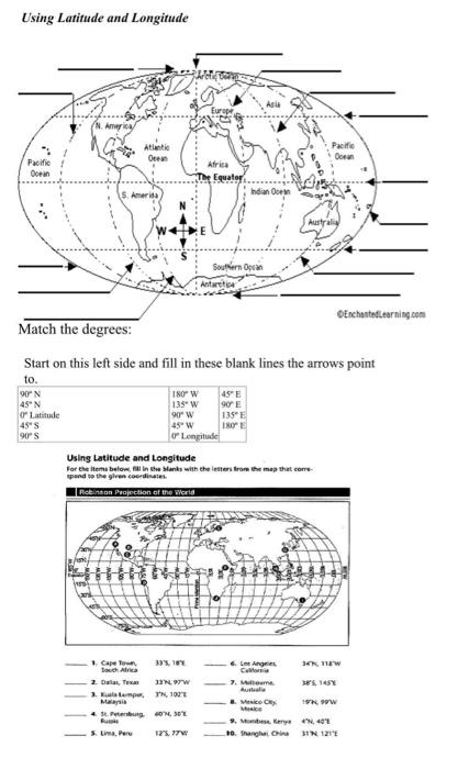 Using Latitude and Longitude Start on this left side | Chegg.com