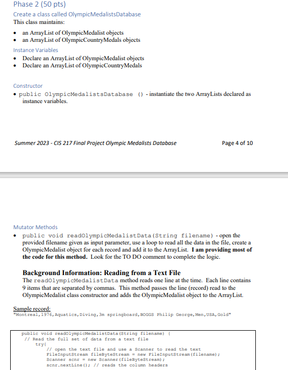 Solved Hi, I'm doing an Olympic Medalists Database project | Chegg.com
