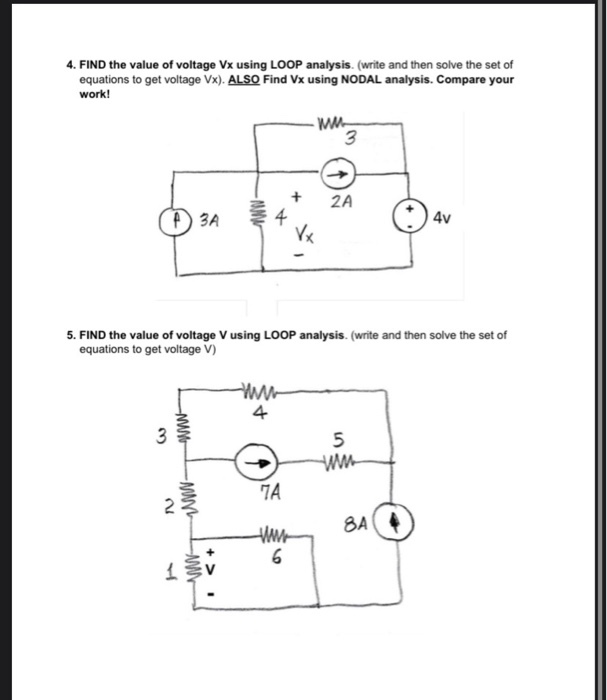 Solved 4. FIND the value of voltage Vx using LOOP analysis. | Chegg.com
