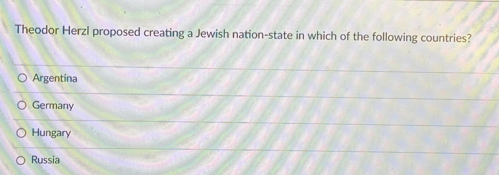 Theodor Herzl proposed creating a Jewish nation-state | Chegg.com