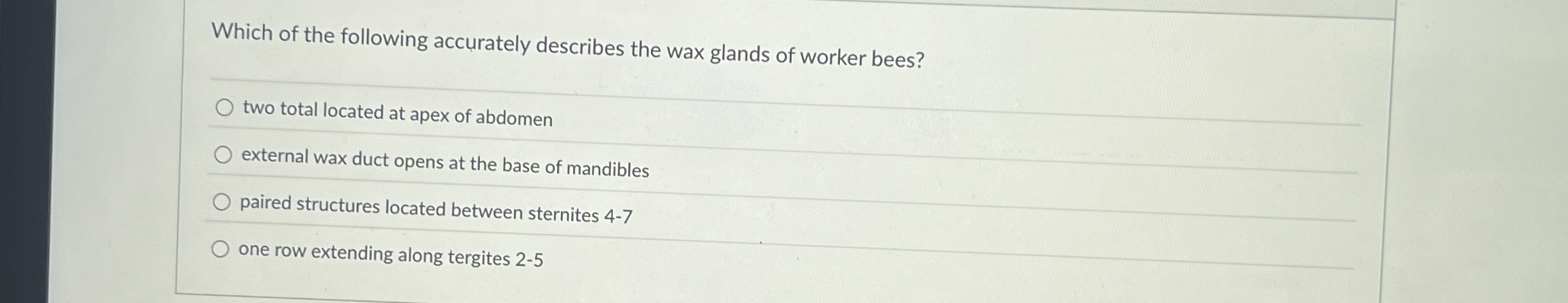Solved Which of the following accurately describes the wax | Chegg.com