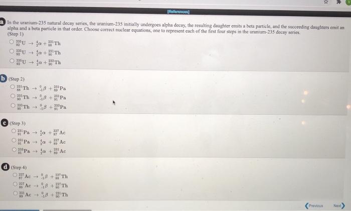 Solved Reference In the uranium-235 natural decay series, | Chegg.com