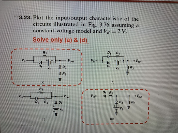 Solved 3 23 Plot The Input Output Characteristic Of The