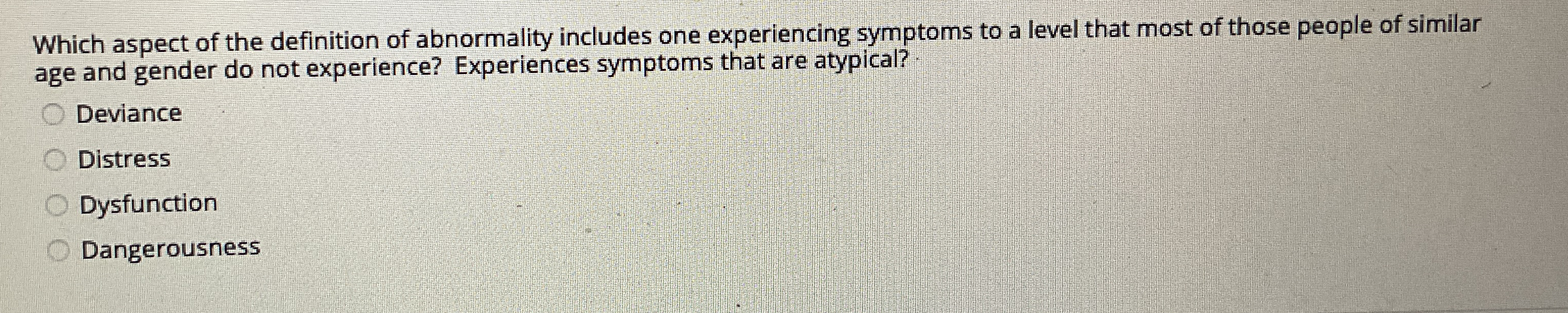 Solved Which aspect of the definition of abnormality | Chegg.com