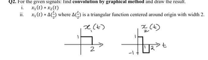 Solved Q2. For the given signals: find convolution by | Chegg.com