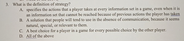 Solved What is the definition of strategy?A. ﻿specifies the | Chegg.com