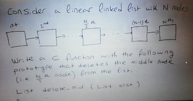 Solved Consider linear linked list with N nodes a th (N-1)th | Chegg.com